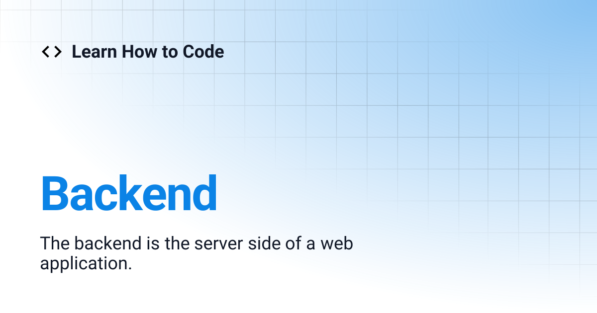 Backend | Learn How to Code