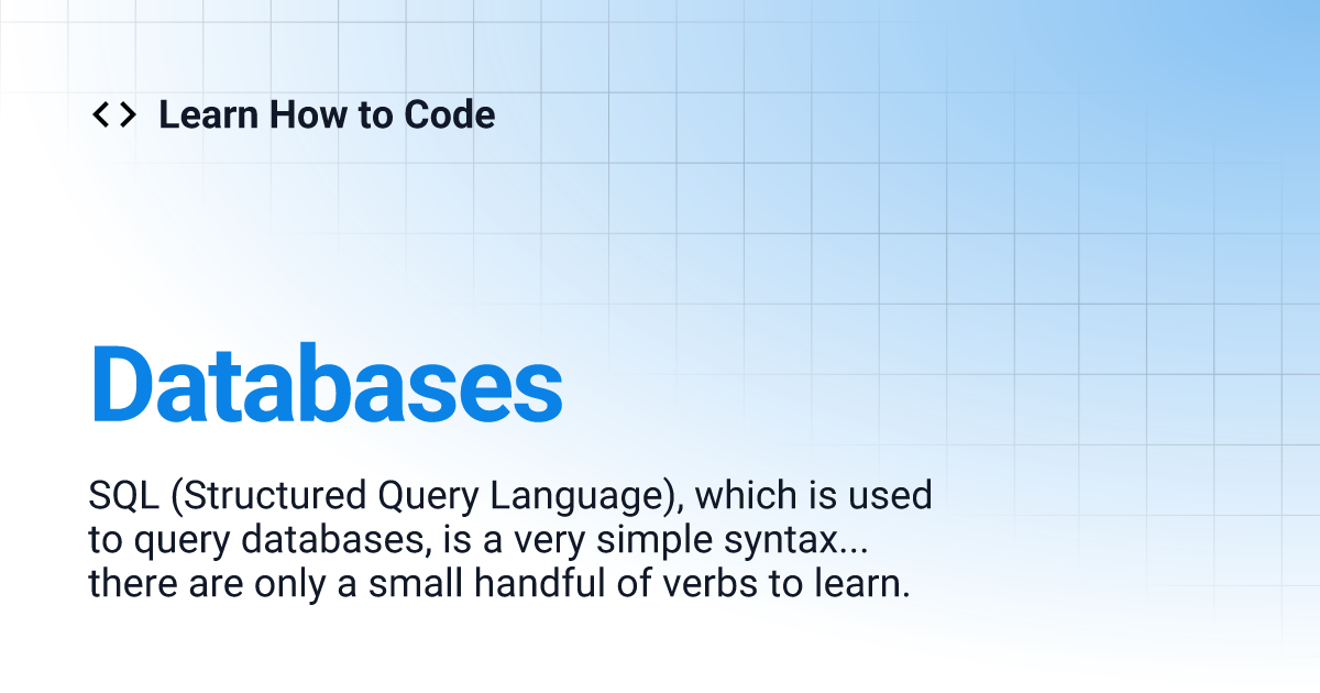 Databases | Learn How to Code