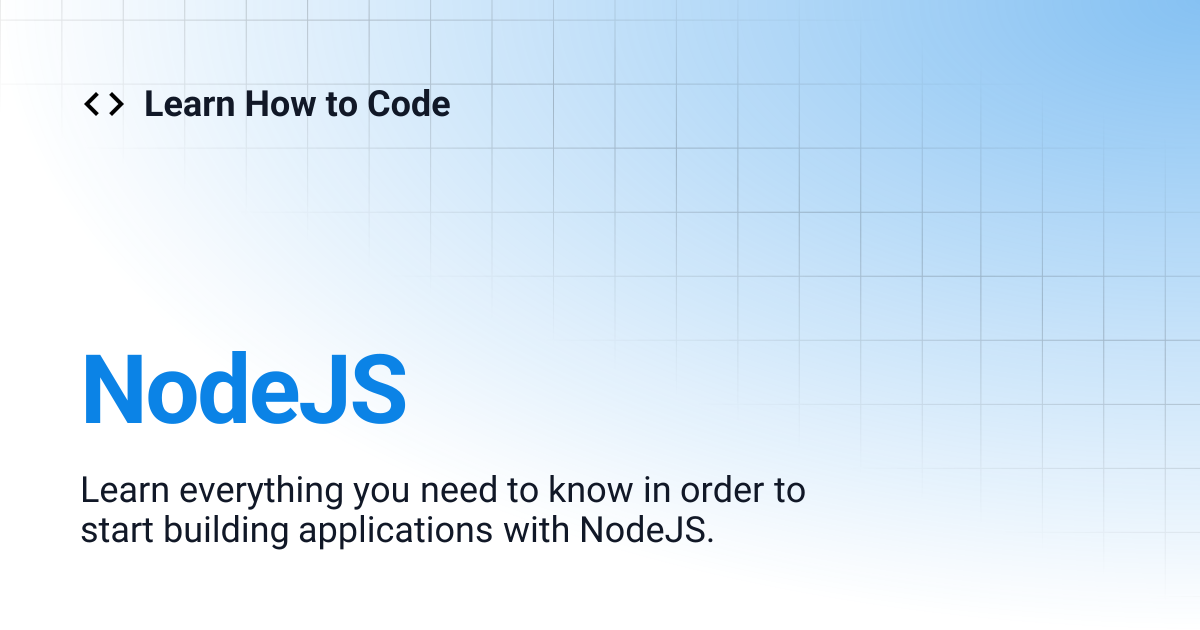 NodeJS | Learn How to Code